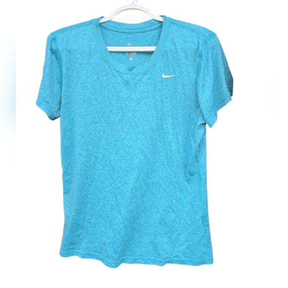 Nike | Tops | Nike Drifit V Neck Turquoise Blue Top Large | Poshmark